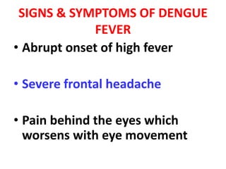 DENGUE CONTROL PROGRAMME-INDIA | PPTX