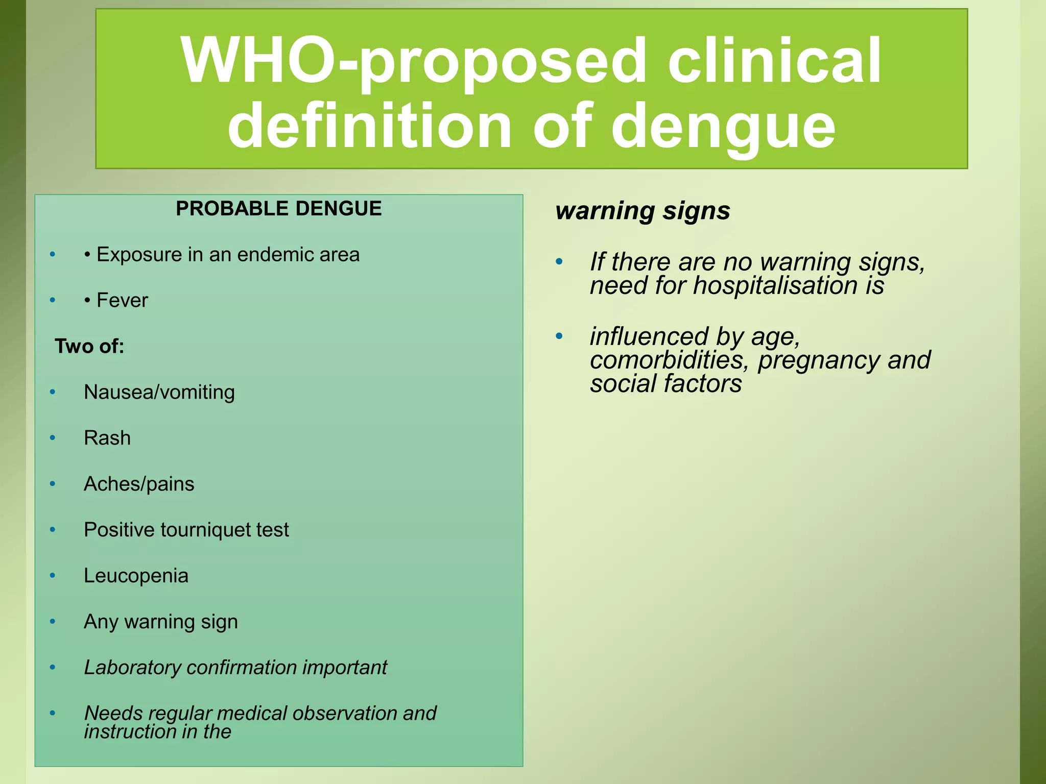 Dengue, DENGUE FEVER, DHS | PPTX