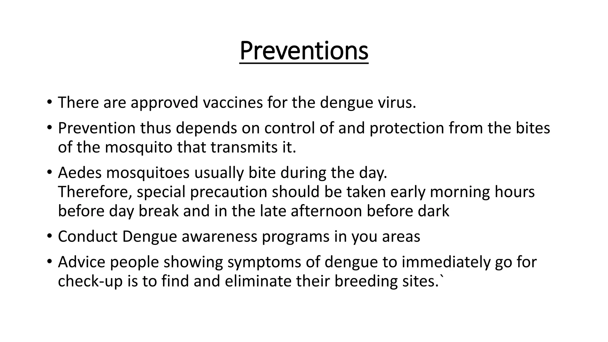 Dengue, DHF, DSS, PREVENTION, MANAGEMENT, TREATMENT | PPT