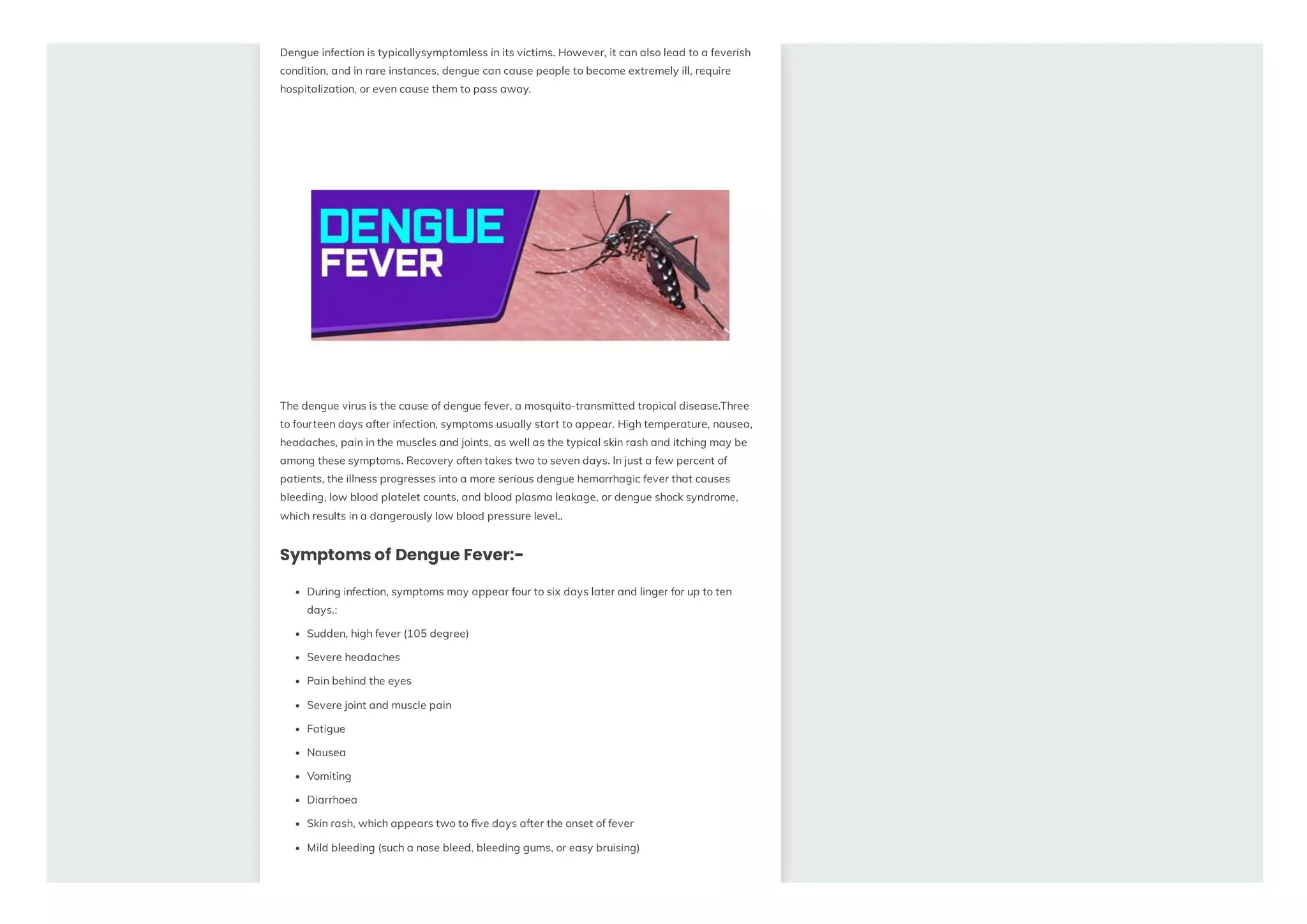 7 warning signs of dengue fever | PPT