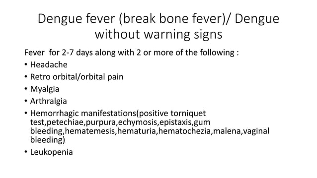 DENGUE - classification, symptoms and treatment | PPT