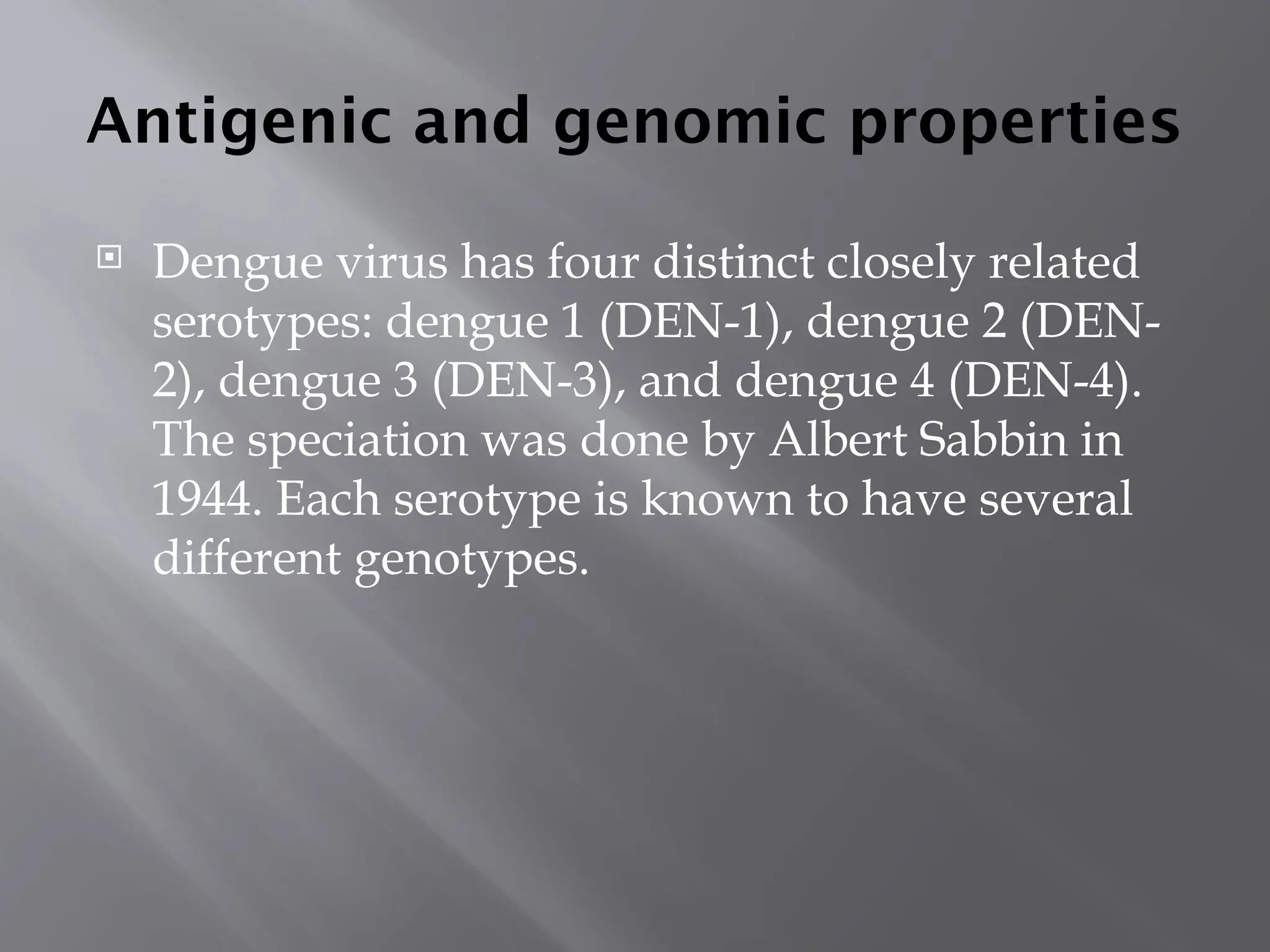 Diagnosis history and pathology of Dengue virus | PPTX
