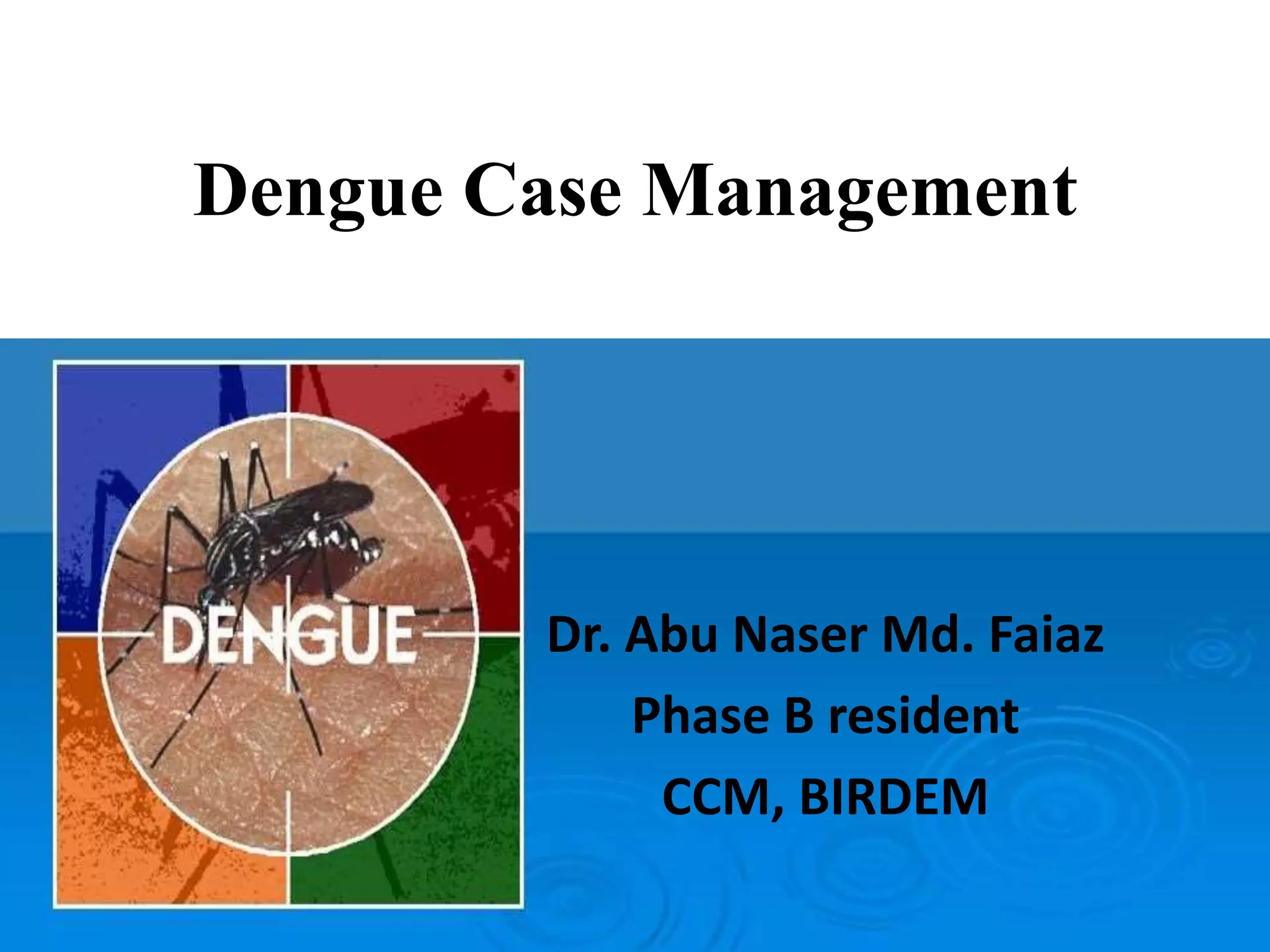 Dengue case management, 2019 | PPTX