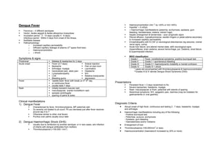 Dengue fever summary | PDF