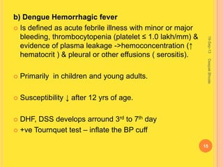 Dengue fever- clinical features,investigations, diagnosis, treatment ...