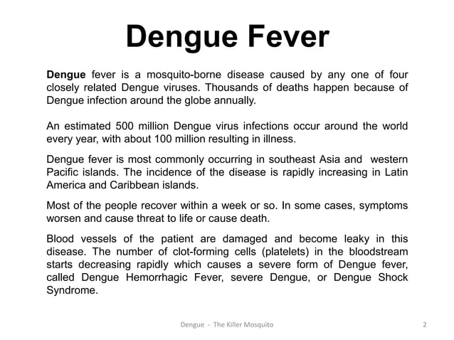 Dengue or Break-Bone Fever | PPT