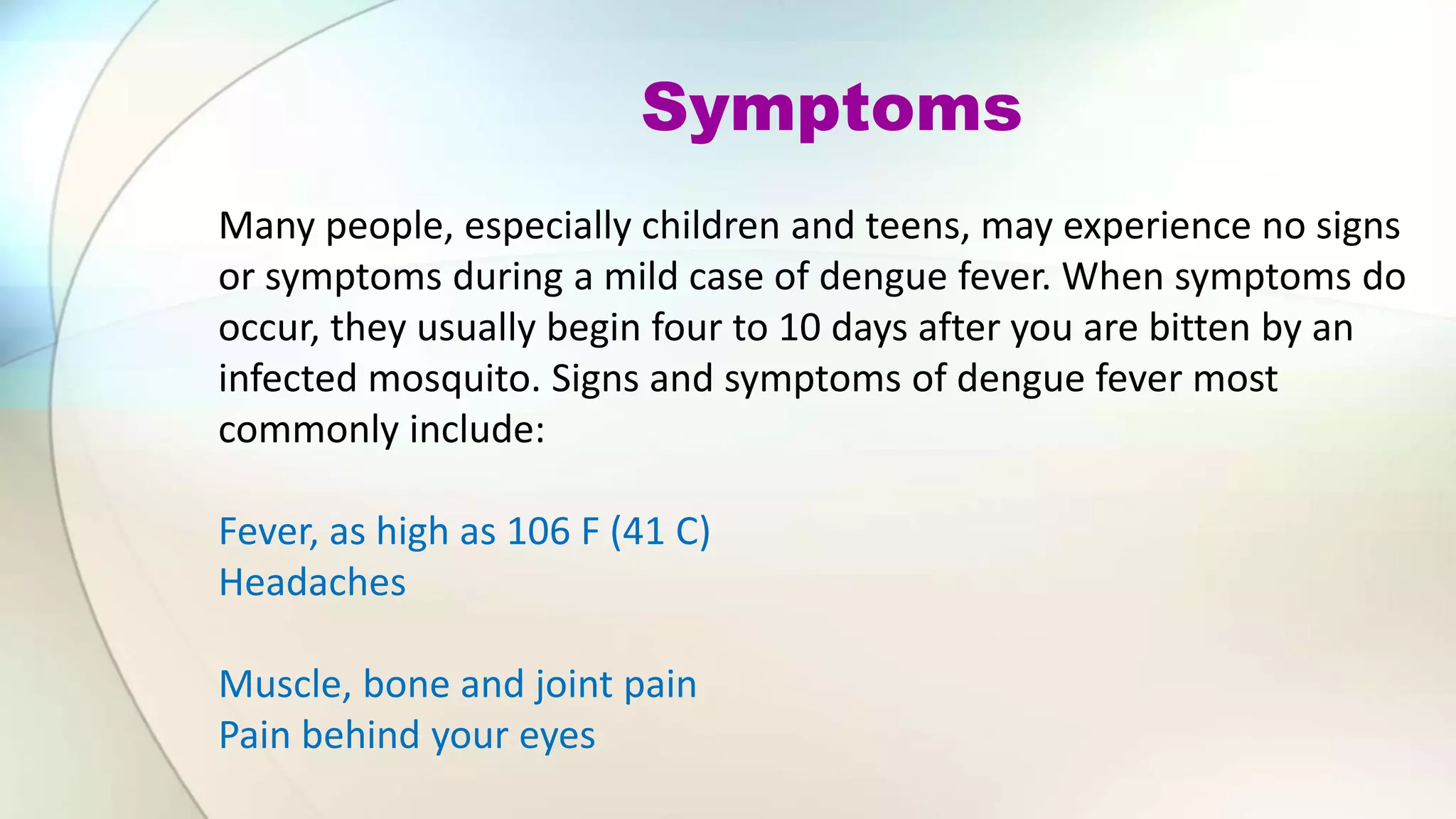 Dengue fever- a medical study ( definition, management ,prevention ...