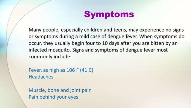 Dengue fever- a medical study ( definition, management ,prevention ...