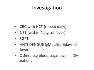 Dengue diagnosis and management Bangladesh perspective | PPTX