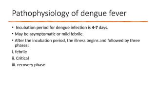 DENGUE FEVER PRESENTATION, EXAMINATION, DIAGNOSTIC TESTS & MANAGEMENT ...
