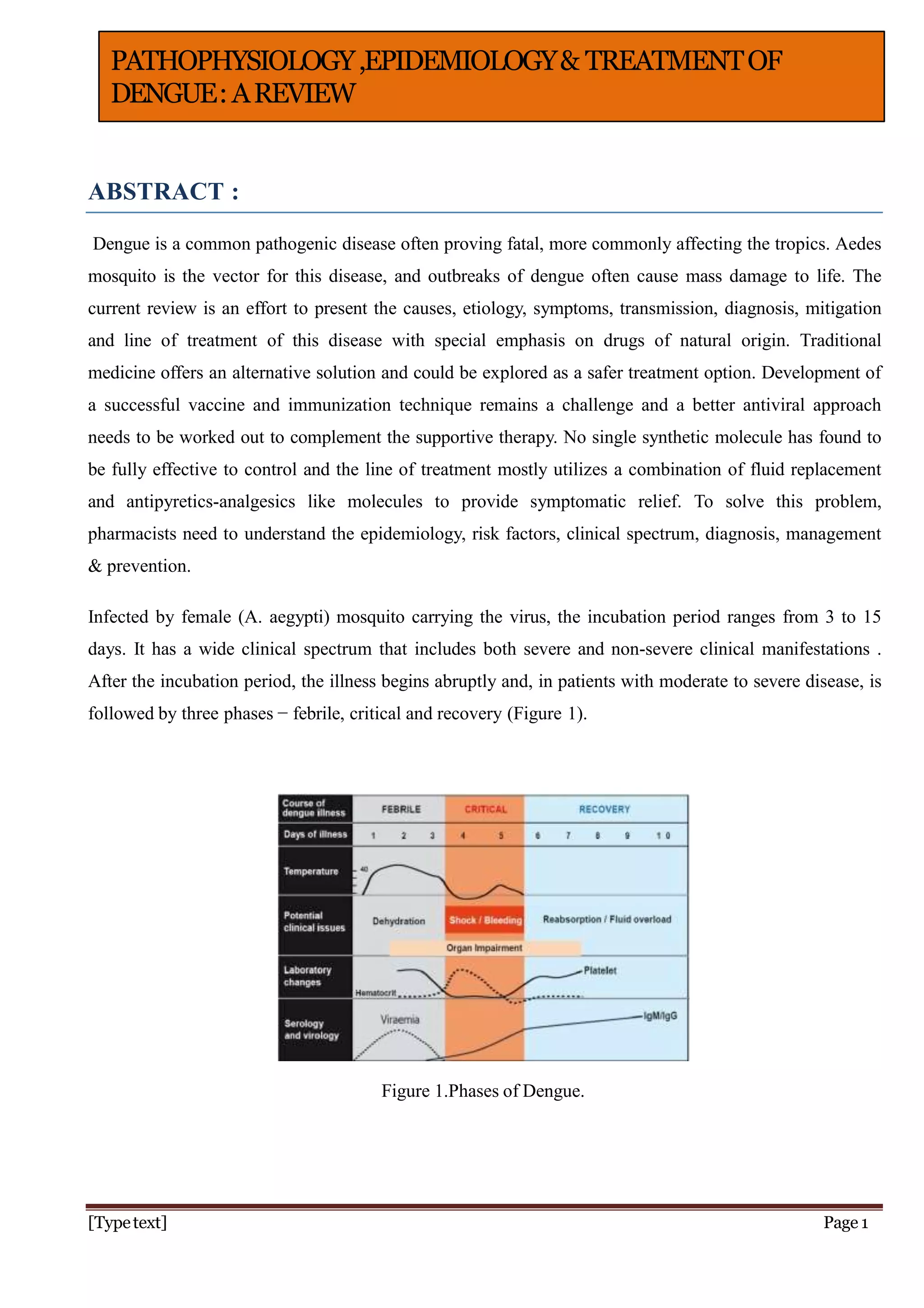 DENGUE REVIEW ARTICLE | PPTX