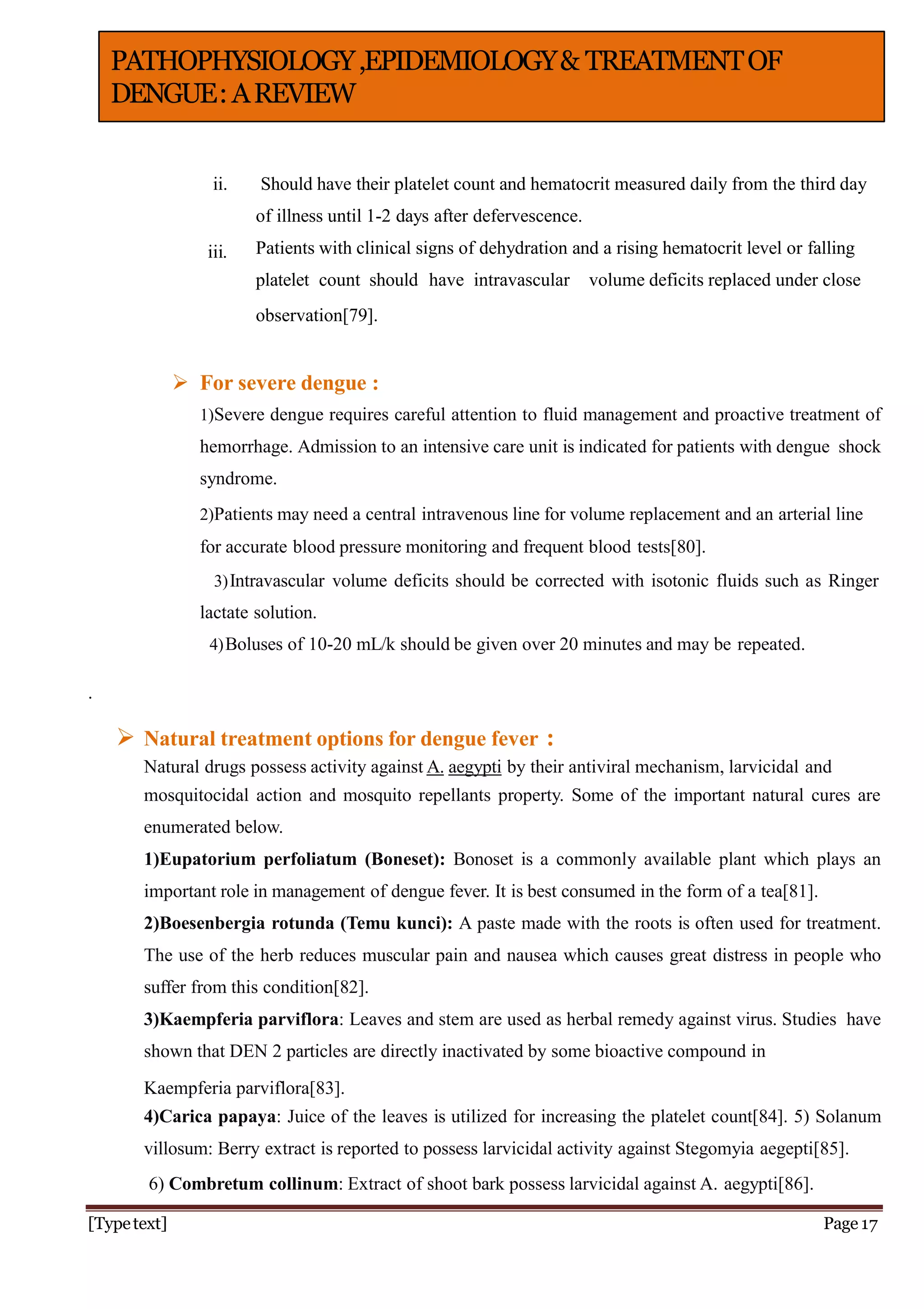 DENGUE REVIEW ARTICLE | PPTX