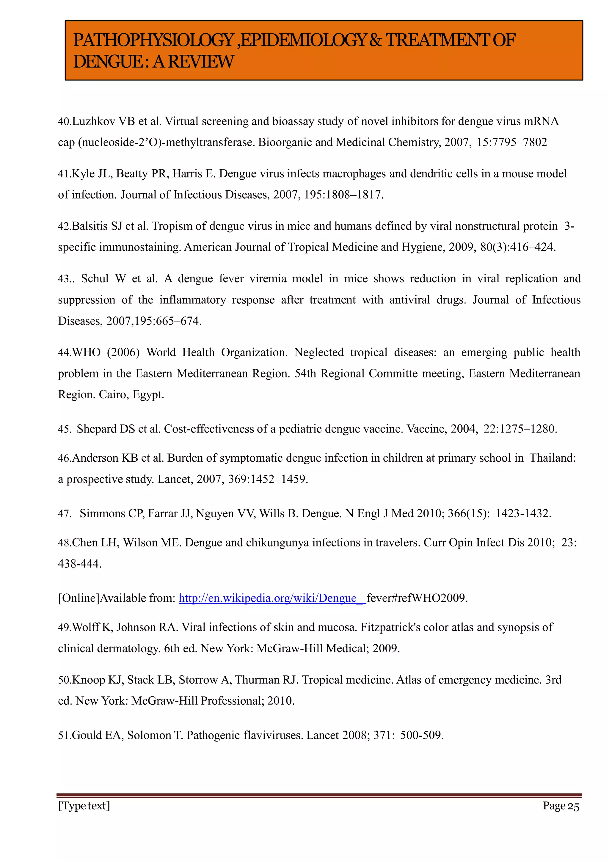 DENGUE REVIEW ARTICLE | PPTX
