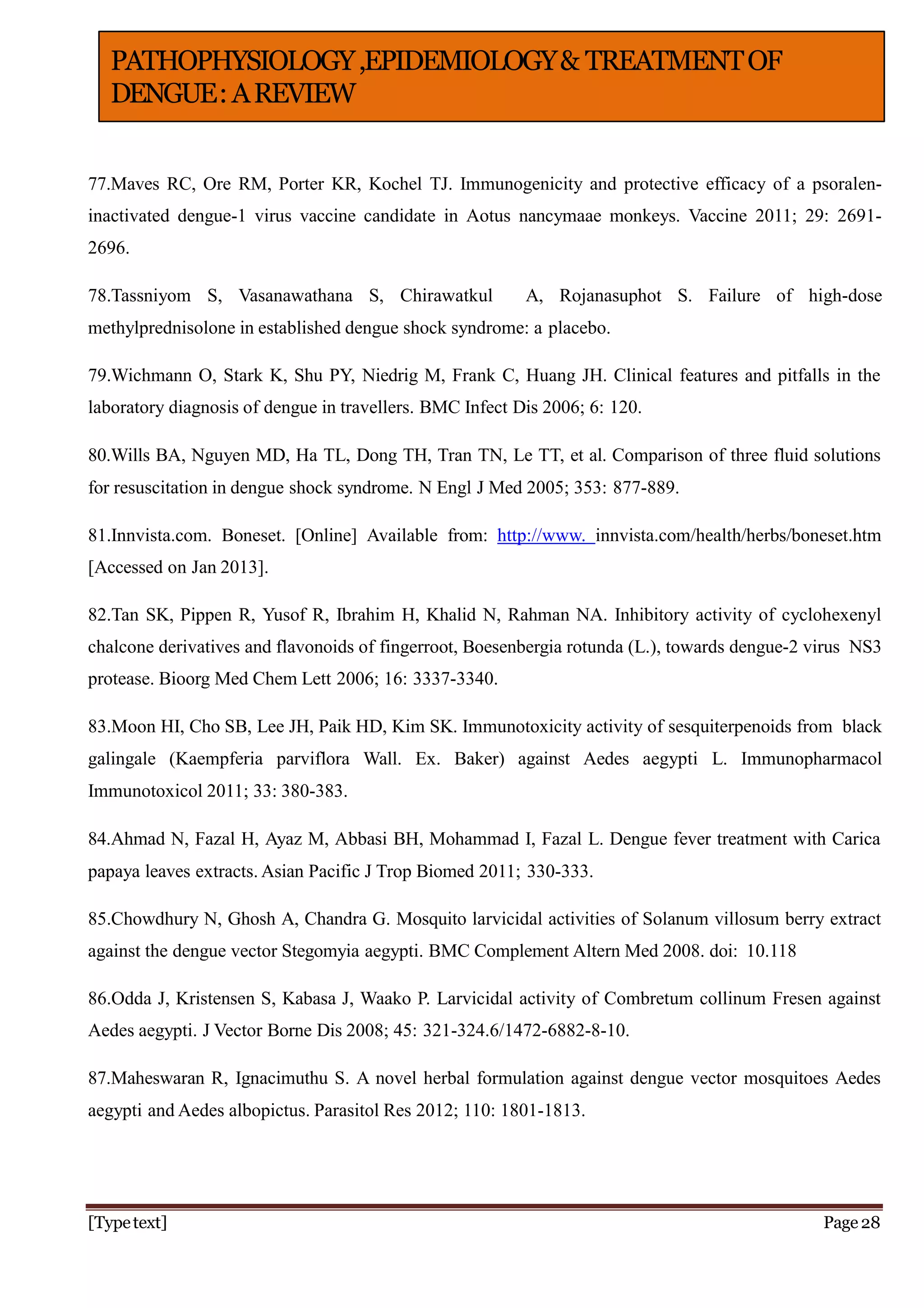 DENGUE REVIEW ARTICLE | PPTX