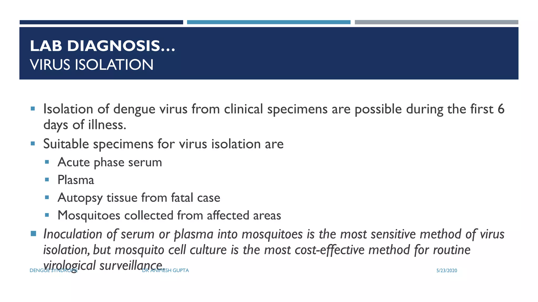 Dengue Syndrome (Dengue Fever, Dengue Haemorrhagic Fever & Dengue Shock ...