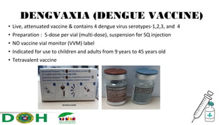 Dengue vaccine presentation for health workers (for orientation) copy | PPT
