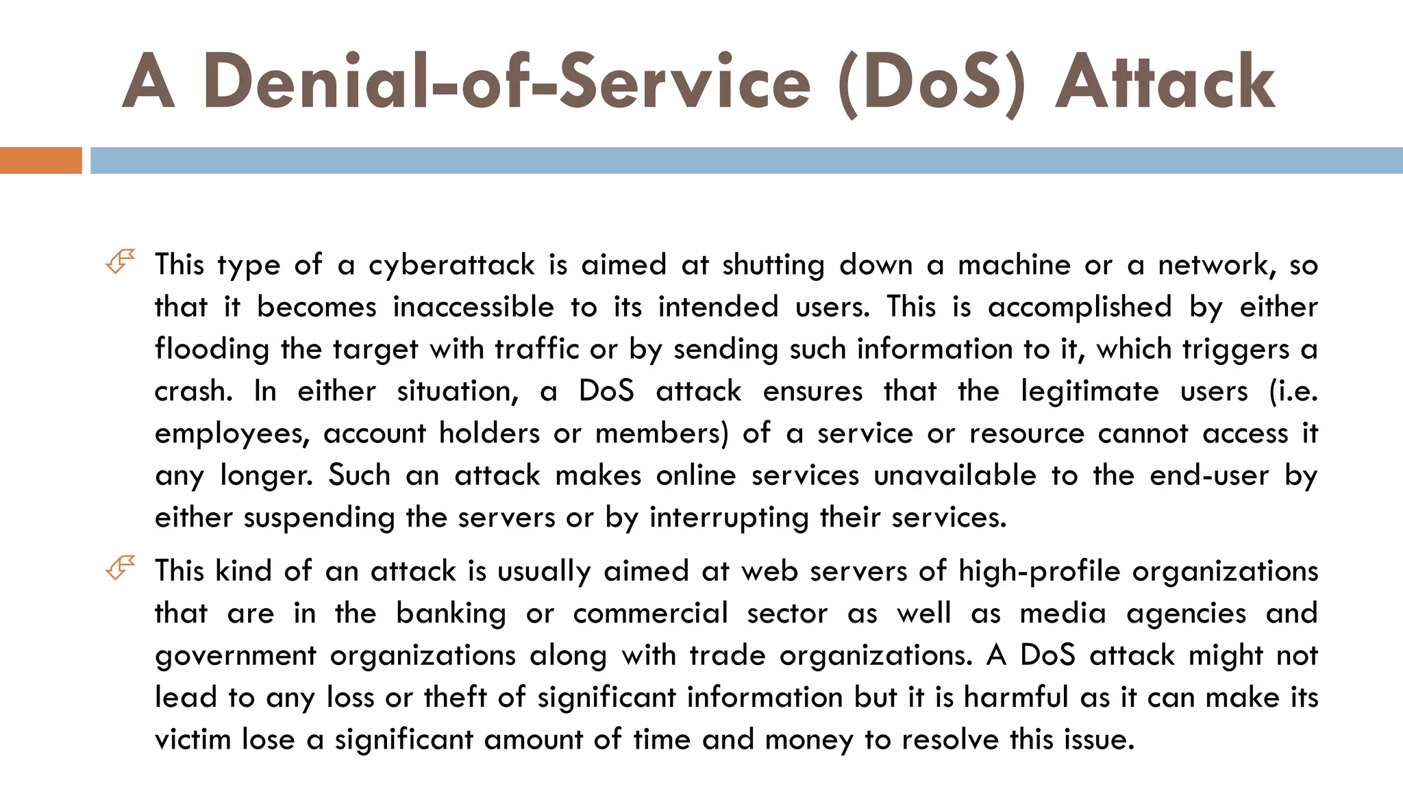 Denial of-service (do s) attack | PPTX