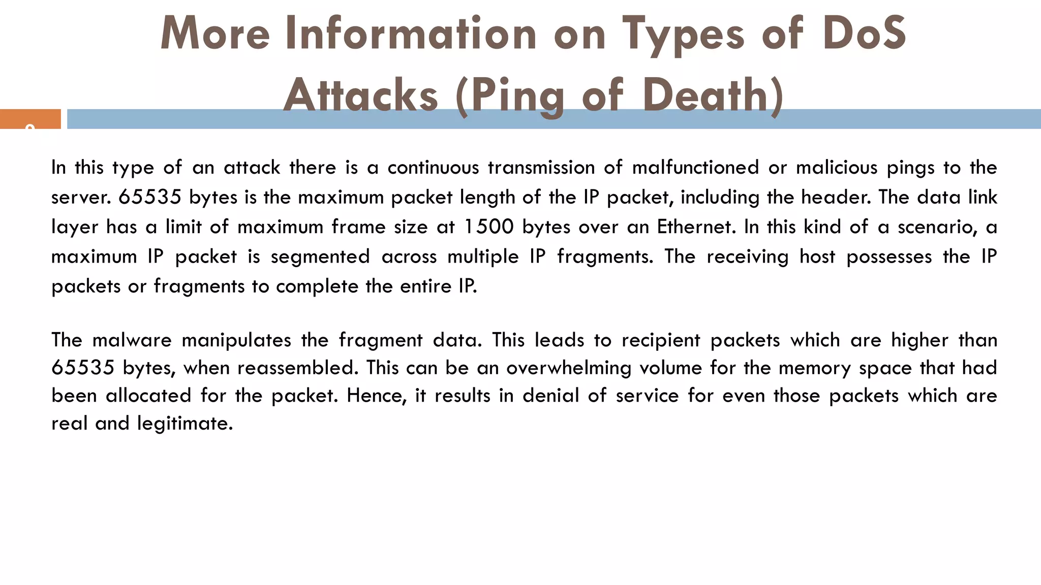 Denial of-service (do s) attack | PPTX