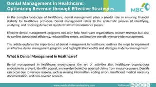 Denial Management in Healthcare: Optimizing Revenue through Effective ...