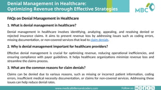 Denial Management in Healthcare: Optimizing Revenue through Effective Strategies | PPTX
