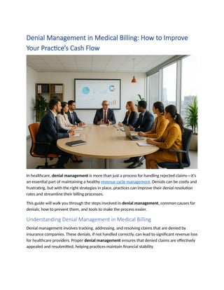 Denial Management in Medical Billing How to Improve Your Practice’s Cash Flow.docx
