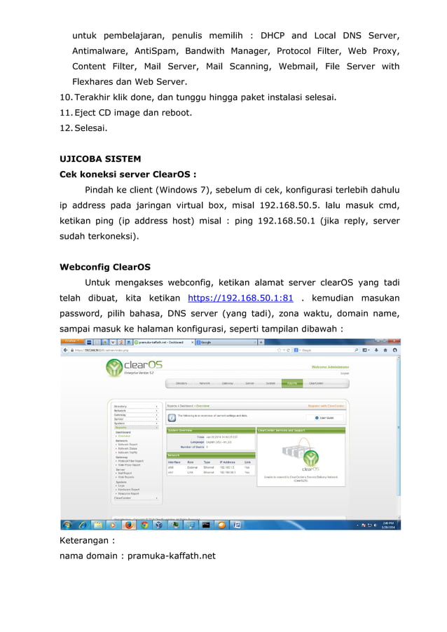 Tutorial ClearOS Enterprise 5.2 (Step By Step) | PDF