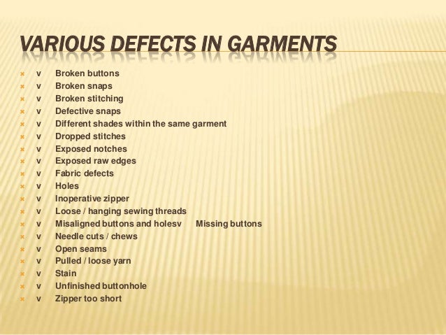 Denim garments quaity control