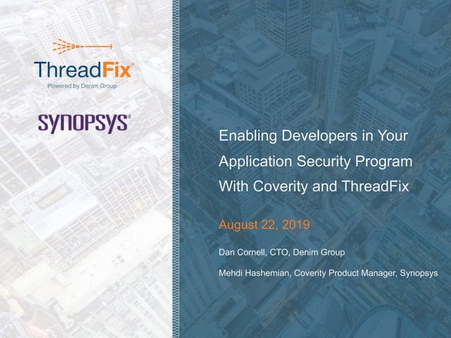 Enabling Developers in Your Application Security Program With Coverity ...