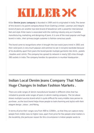 Denim jeans company and their impact | PDF