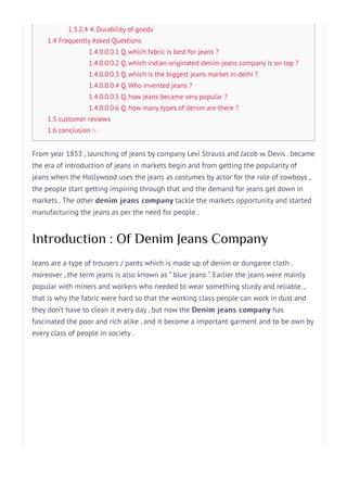 Denim jeans company and their impact | PDF