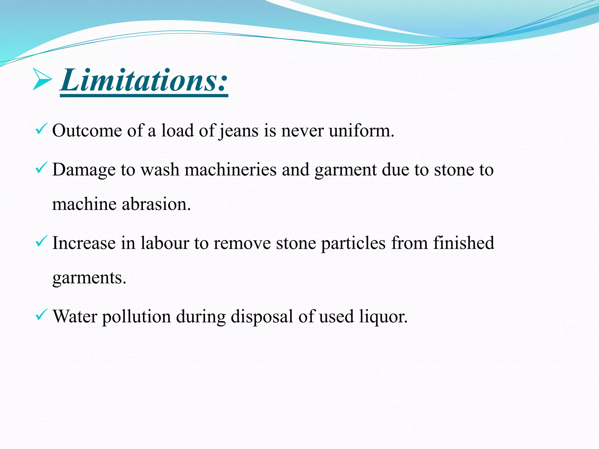 Denim washing; Mechanical & Chemical methods | PPT