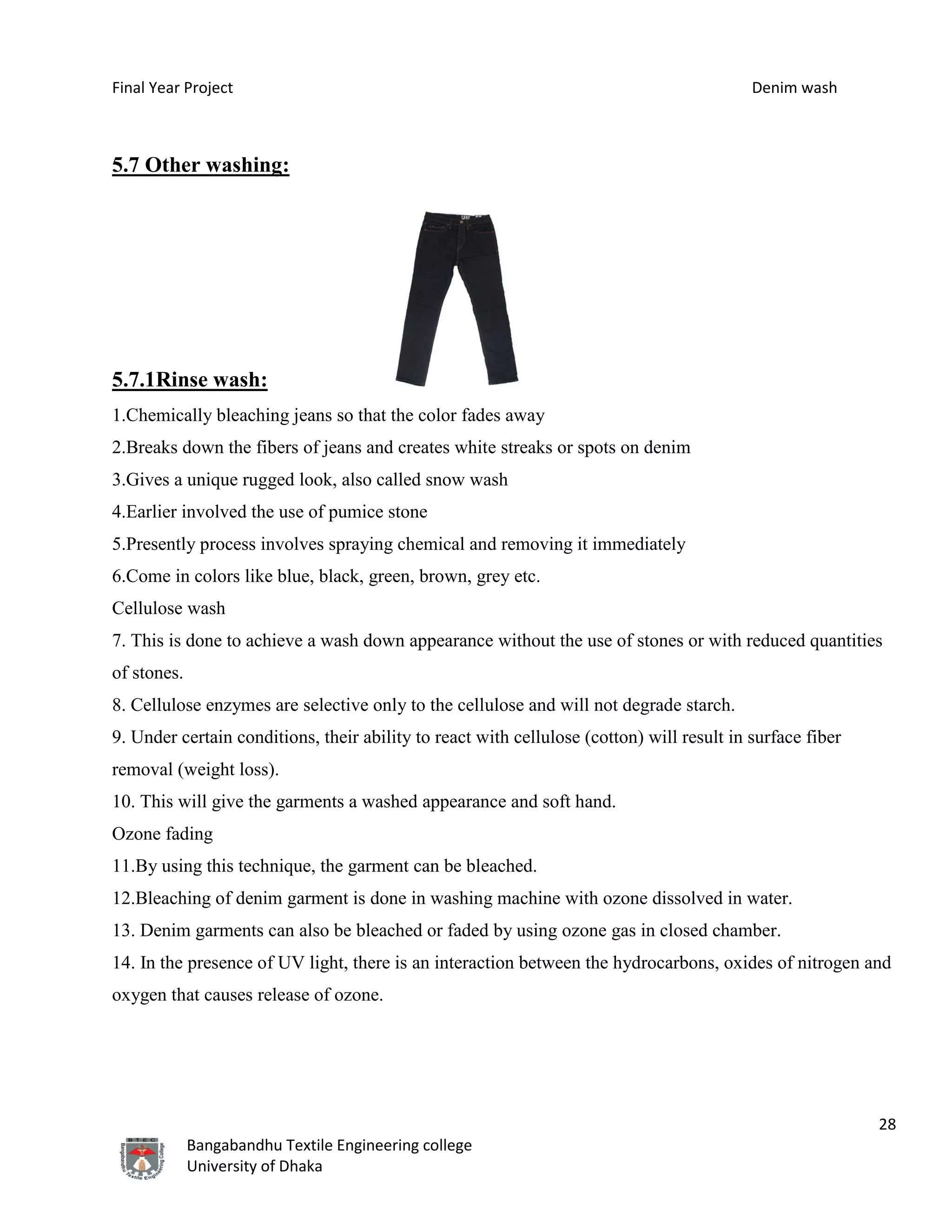 Denim washing process and value addition by different process | PDF