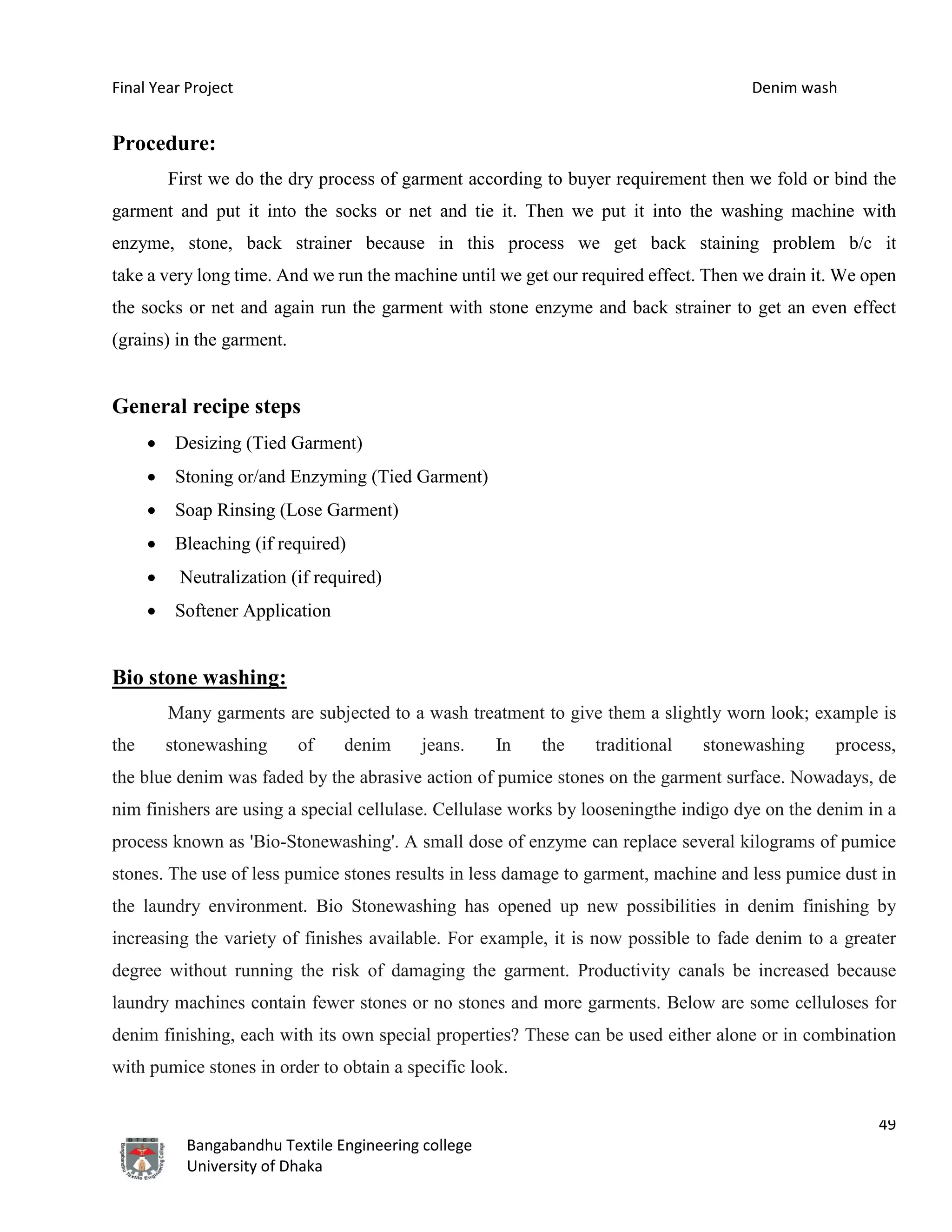 Denim washing process and value addition by different process | PDF