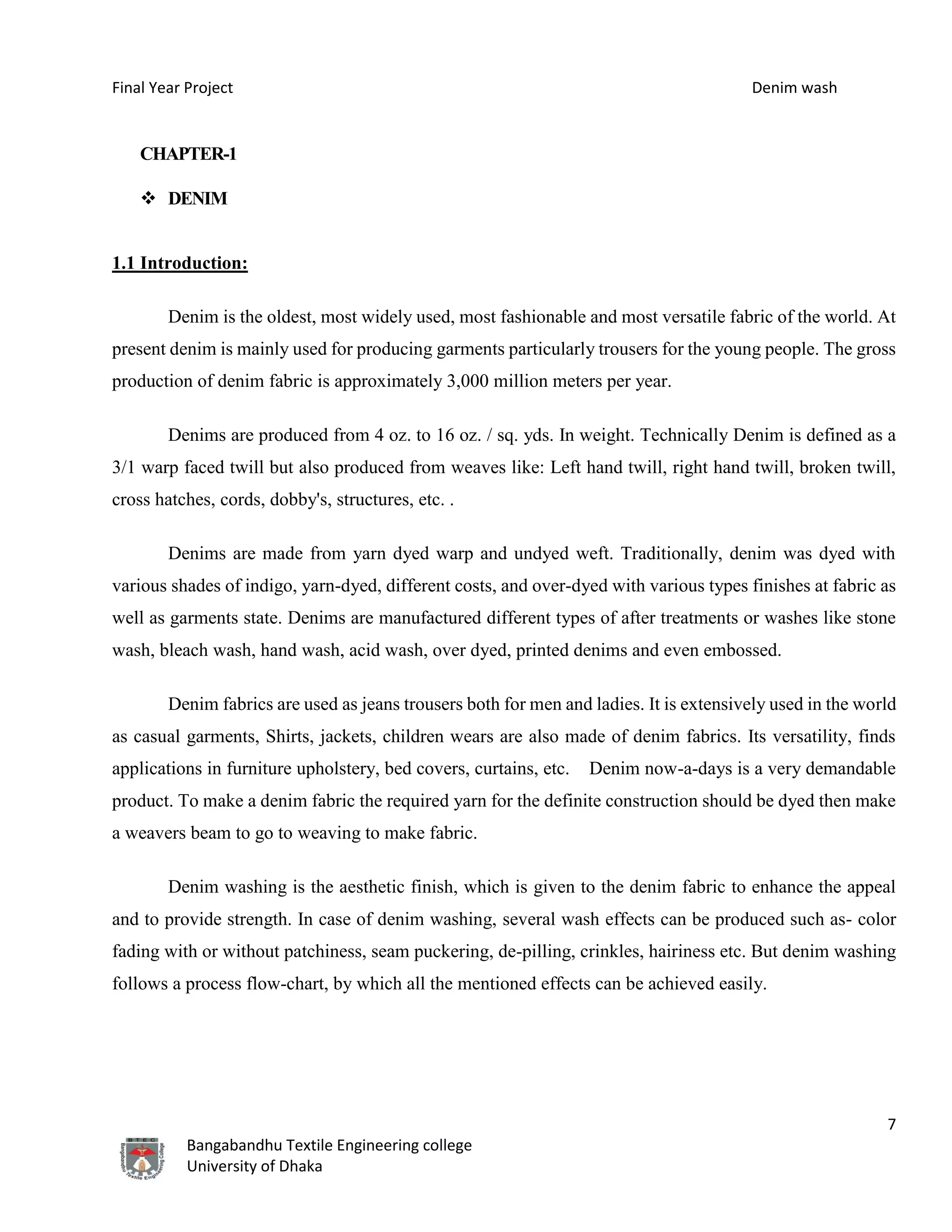 Denim washing process and value addition by different process | PDF