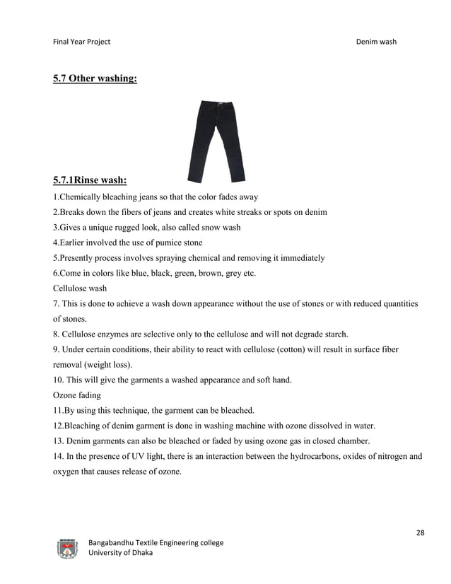 Denim washing process and value addition by different process | PDF