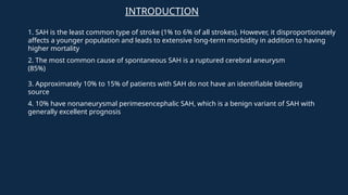 Subarachnoid Hemorrhage, Management and treatment | PPTX