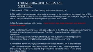Subarachnoid Hemorrhage, Management and treatment | PPTX