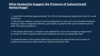 Subarachnoid Hemorrhage, Management and treatment | PPTX