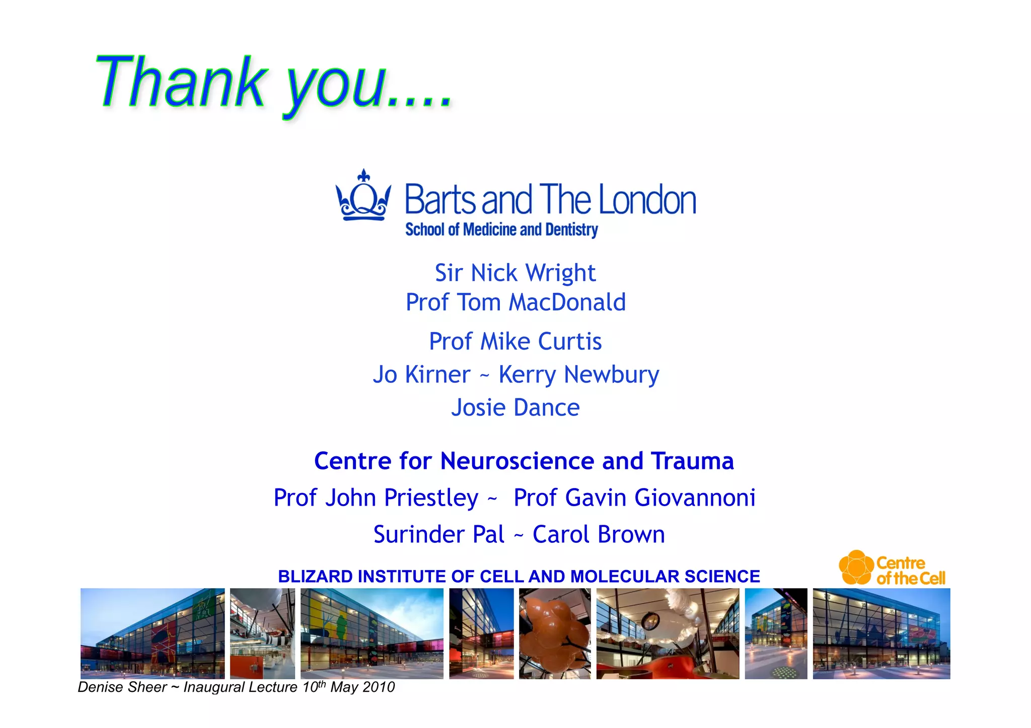 Denise Sheer Inaugural Lecture | PPT