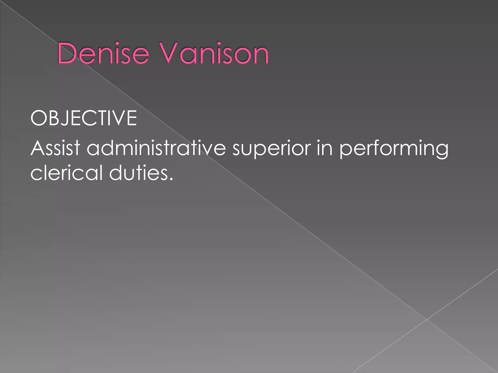 Denise vanison resume | PPTX | Eldercare | Family and Relationships