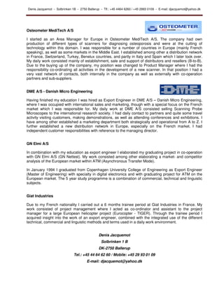 Denis Jacquemot Cv 2012 Uk | PDF