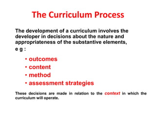Denis lawton model of the curriculum process