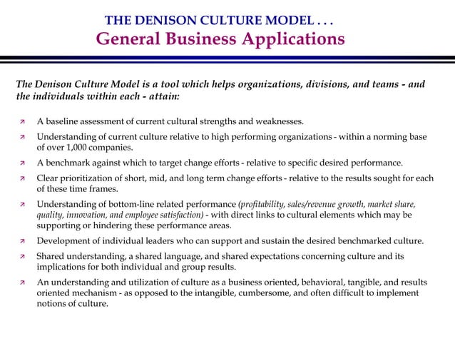 Denison Cultural Survey Overview For reference.ppt | Business ...