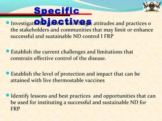 Control of Newcastle disease in villages poultry using thermostable ND ...