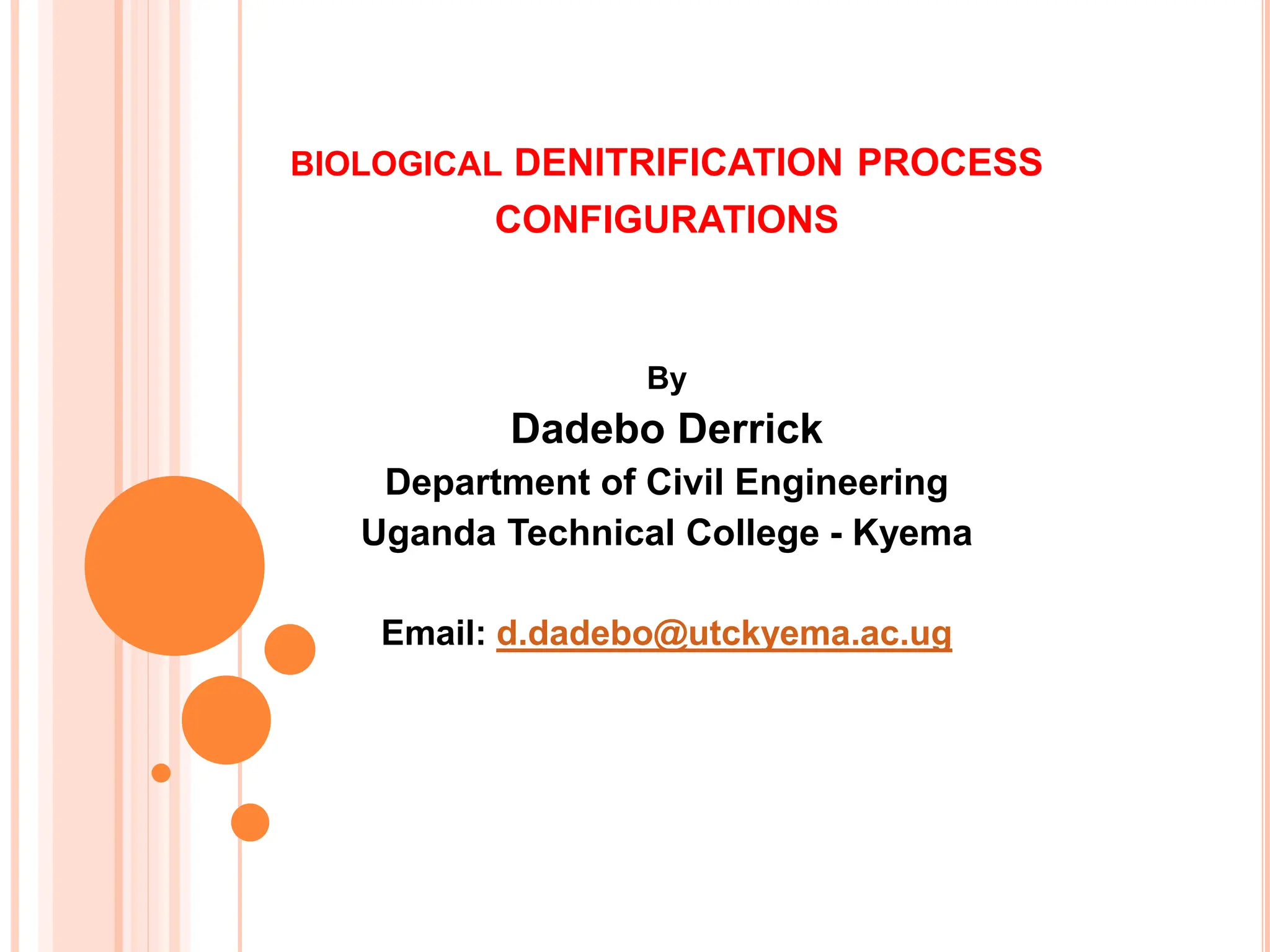 Denitrification process configurations.pptx