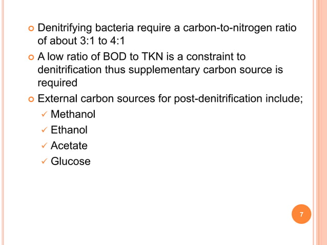 Denitrification process configurations.pptx | Chemistry | Science