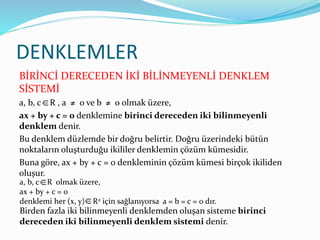 Denklemler | PPTX