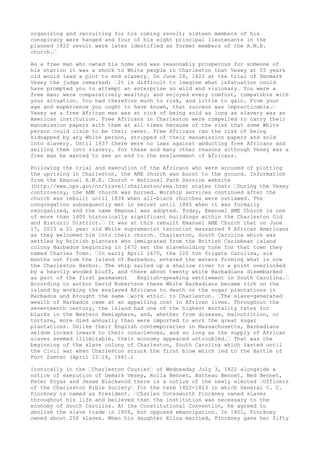 DENMARK VESEY SOUTH CAROLINA 1822 | TXT