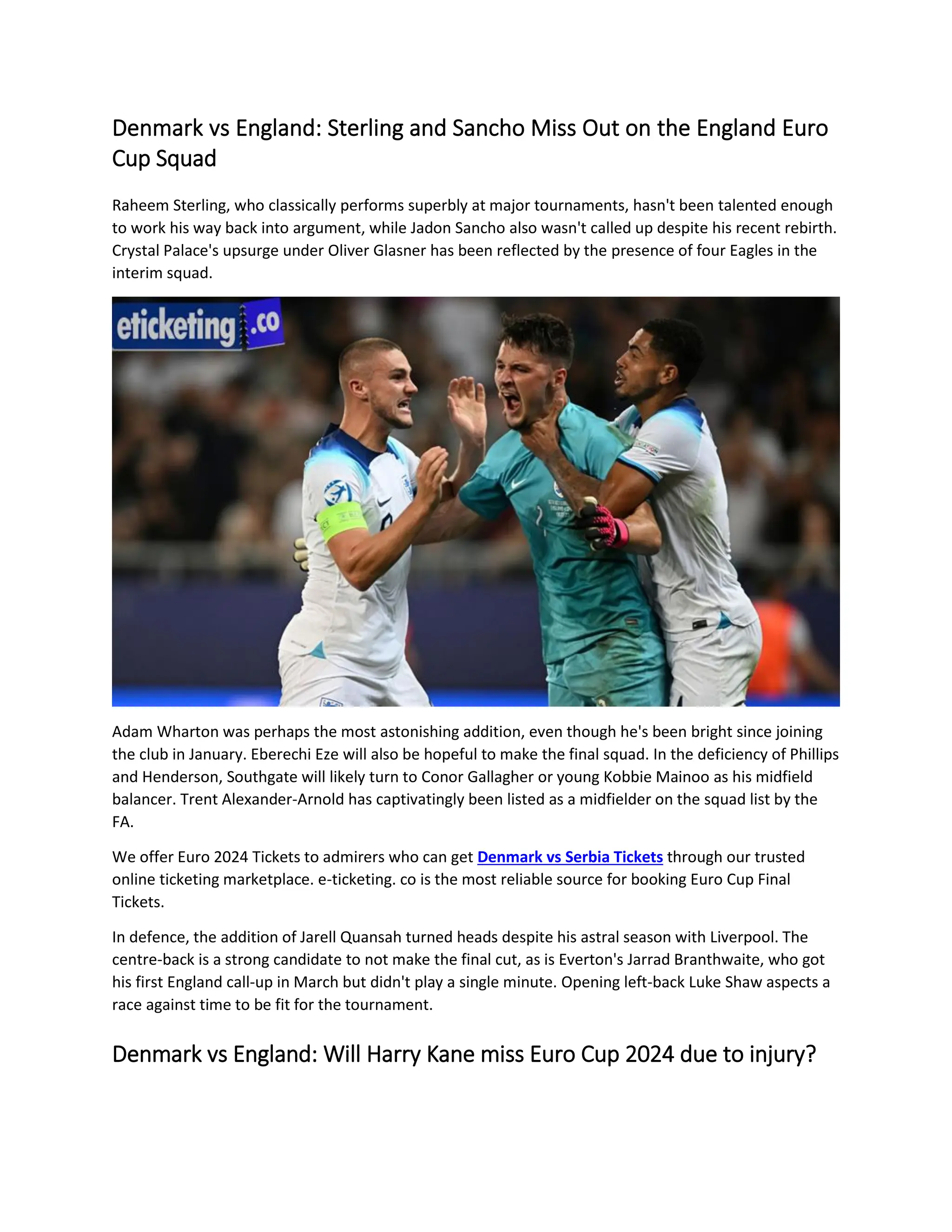 Denmark vs England England Euro Cup squad guide Fixtures, predictions ...
