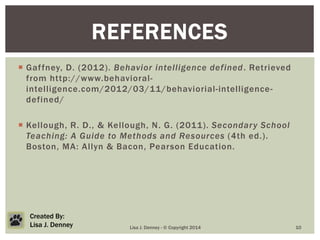 Characteristics of Intelligent Behavior | PPT
